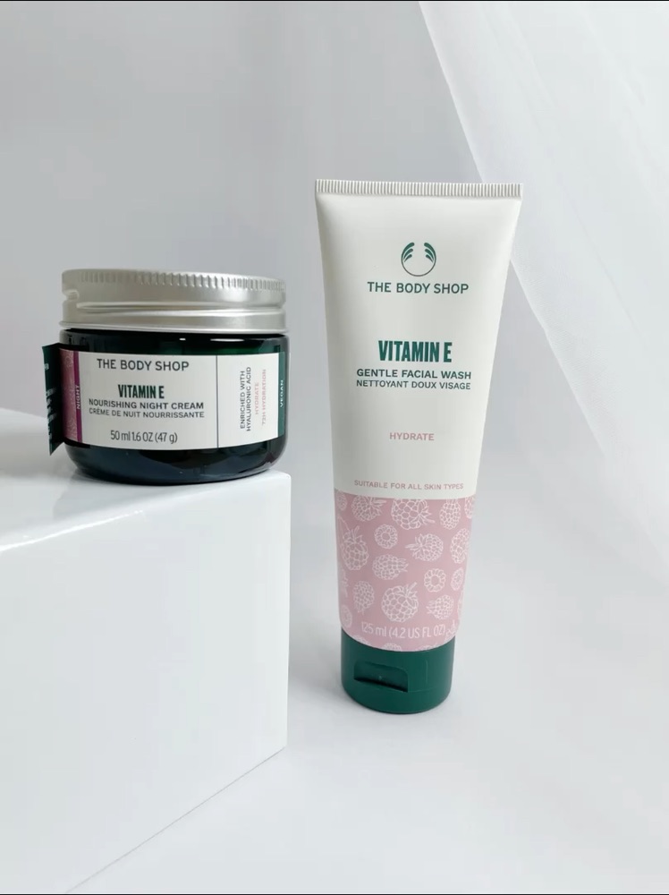 開箱TheBodyShop新品｜維他命E保水修護系列 ｜ POPO筆記