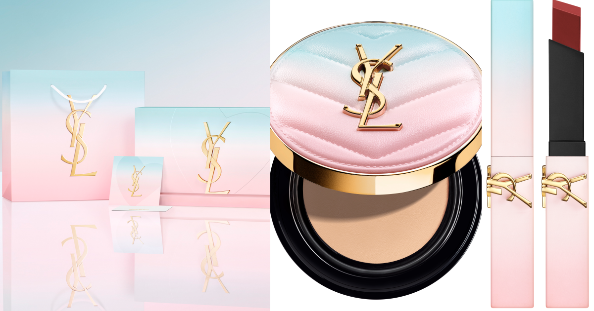 2025最夢幻情人節禮物！YSL「絲絨唇膏、潤唇膏、精華水氣墊」幻化漸層藍粉外觀，美到移不開眼！ ｜ POPO筆記