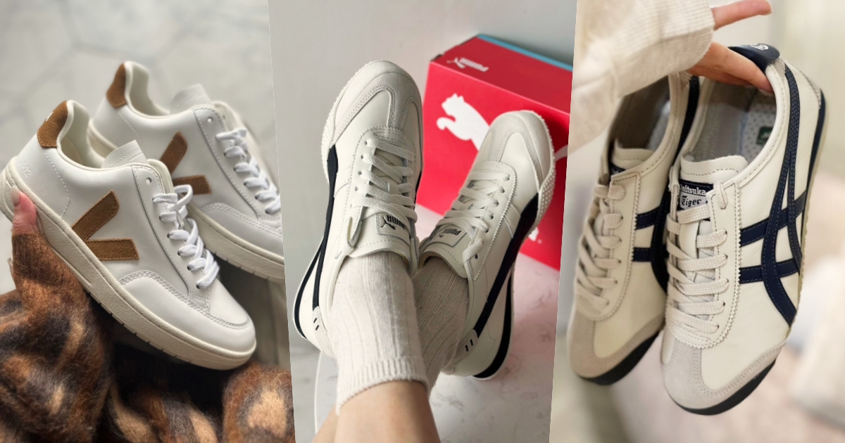 2025最新6雙超美奶白色球鞋！鬼塚虎、NB韓國女生最愛、Puma這雙穿起來腿超細！ ｜ POPO筆記