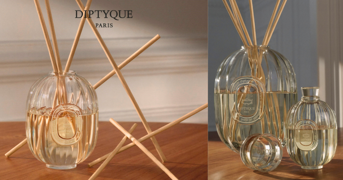 Diptyque史上最美室內擴香！玻璃瓶身篆刻經典橢圓LOGO，加入琥珀香調、首度推出巨型尺寸，放在家裡奢華感拉滿！ ｜ POPO筆記