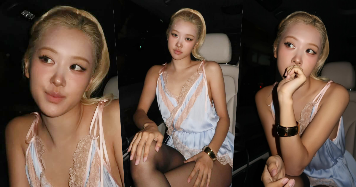 Rosé再度封神YSL大秀！「藍色蕾絲＋黑絲襪」化身睡衣系女神，俏皮性感全場目光都在她身上！ ｜ POPO筆記